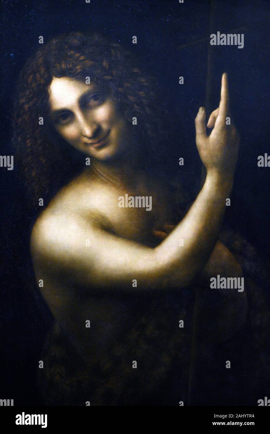 Saint john the baptist da vinci hi-res stock photography and images - Alamy