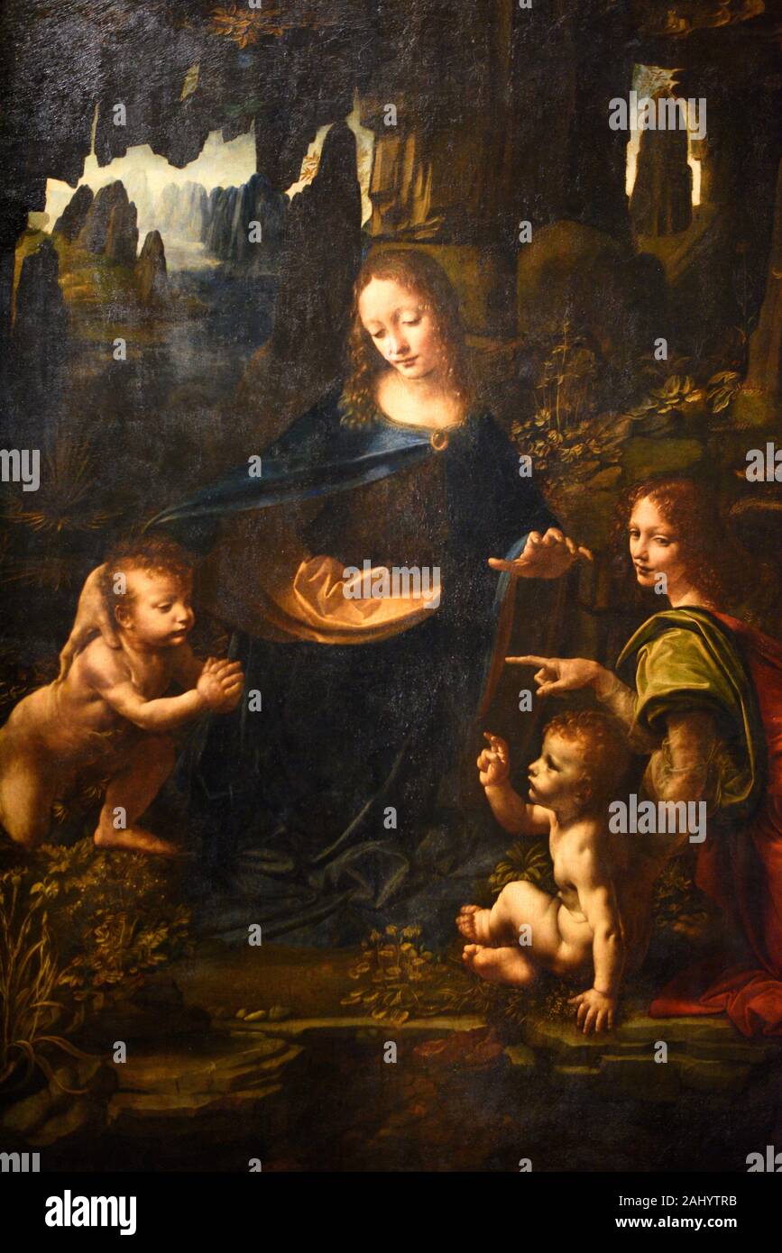 Virgin of the rocks da vinci louvre hi-res stock photography and images ...