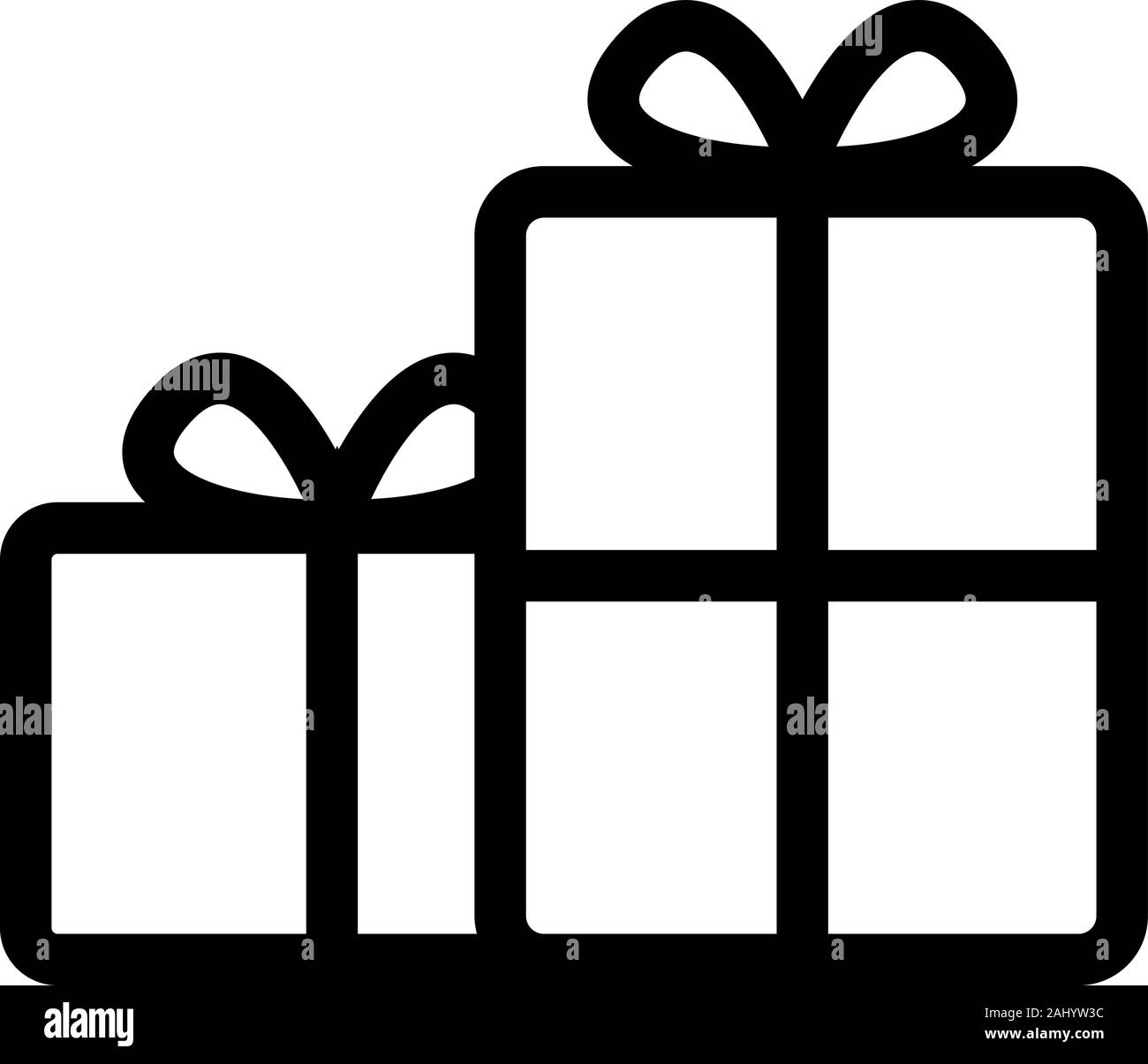 Christmas gifts icon vector. Isolated contour symbol illustration Stock ...