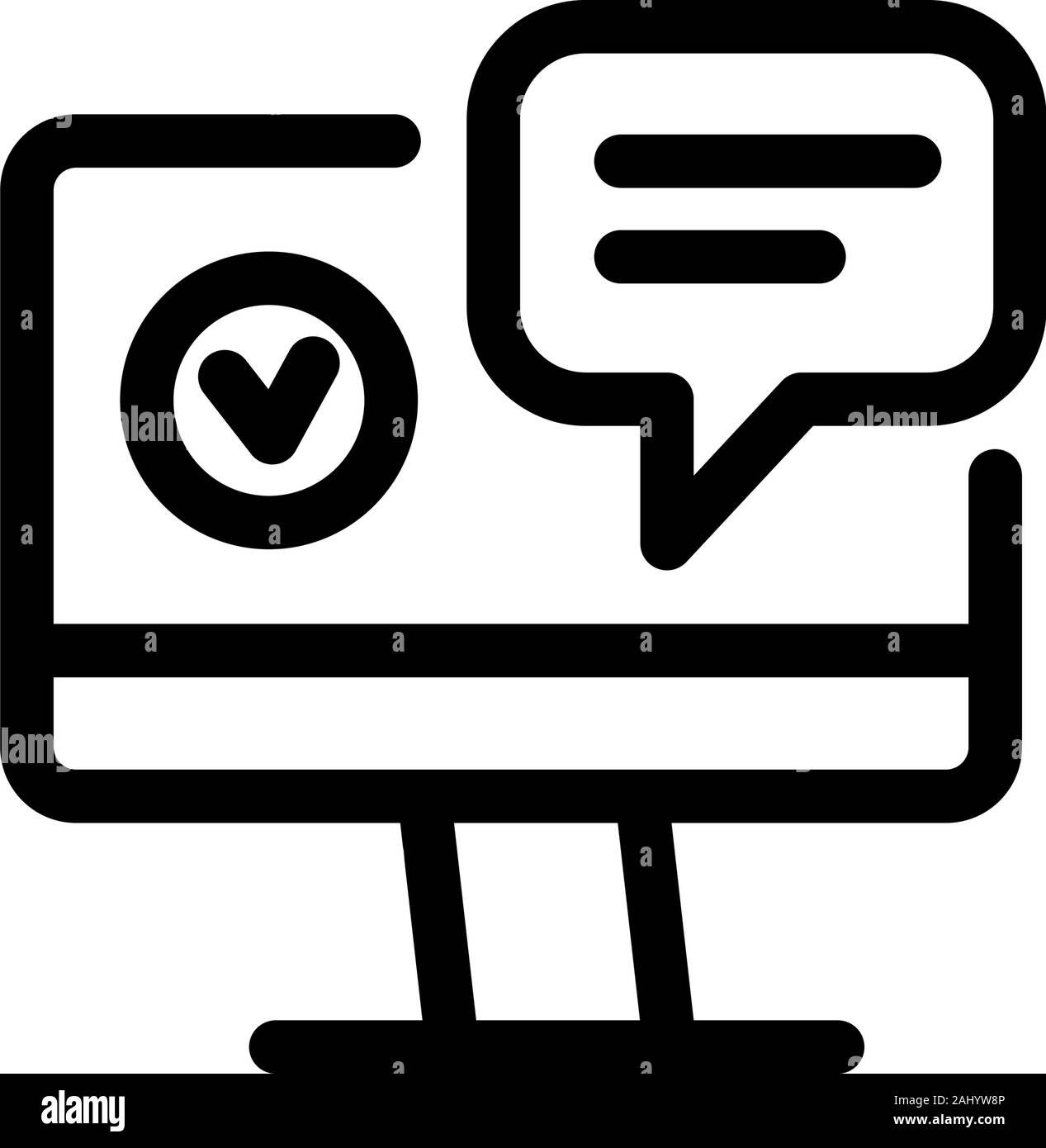 Monitor icon with chat. Vector icons on a white background. Trendy ...