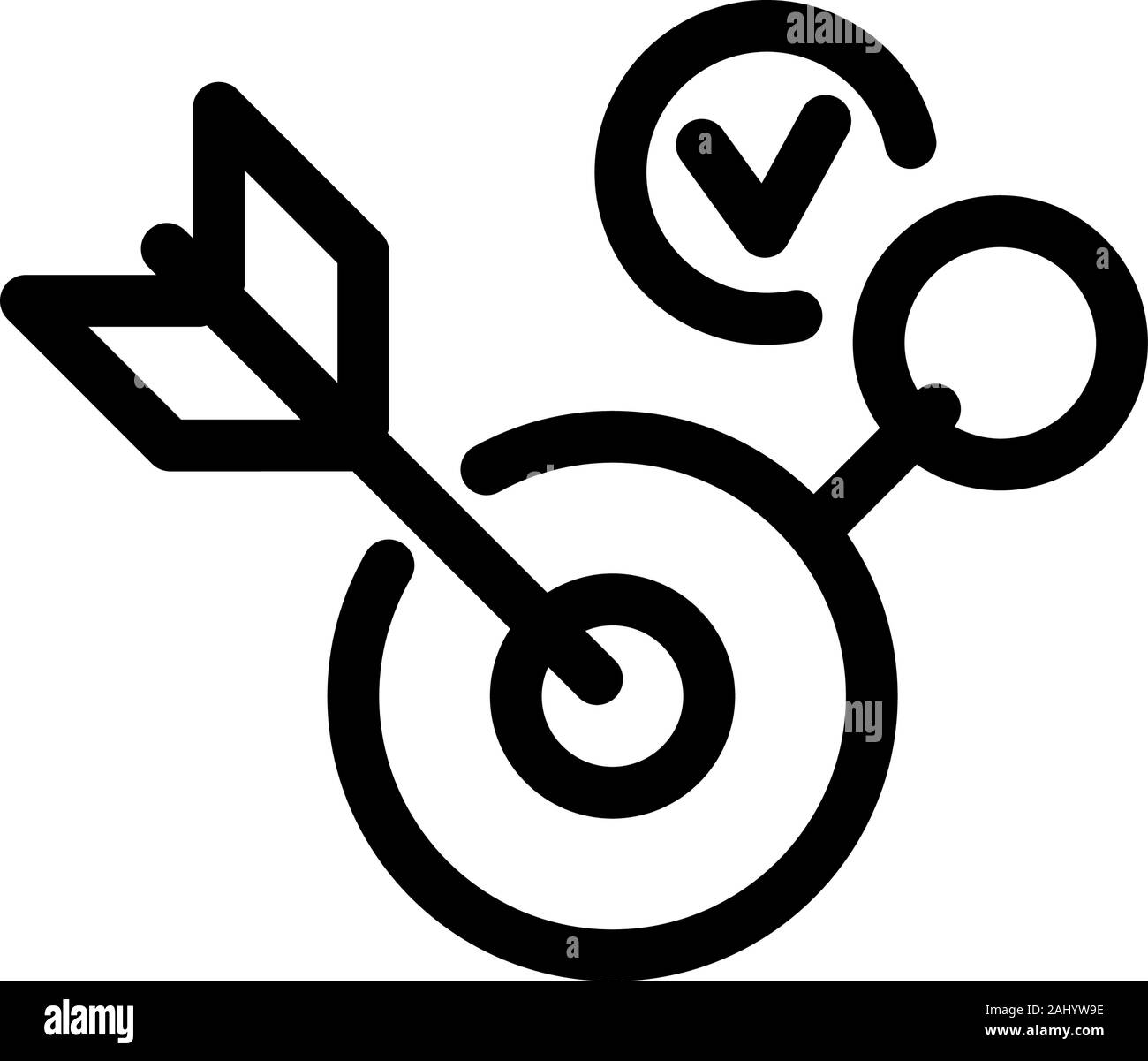 Icon of a target with an arrow. Vector icons on a white background ...