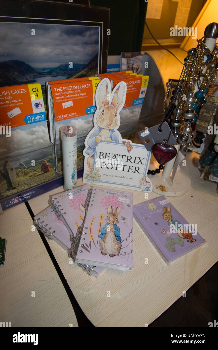 Beatrix Potter books and rabbit in the Lake District Cumbria UK rabbits ...