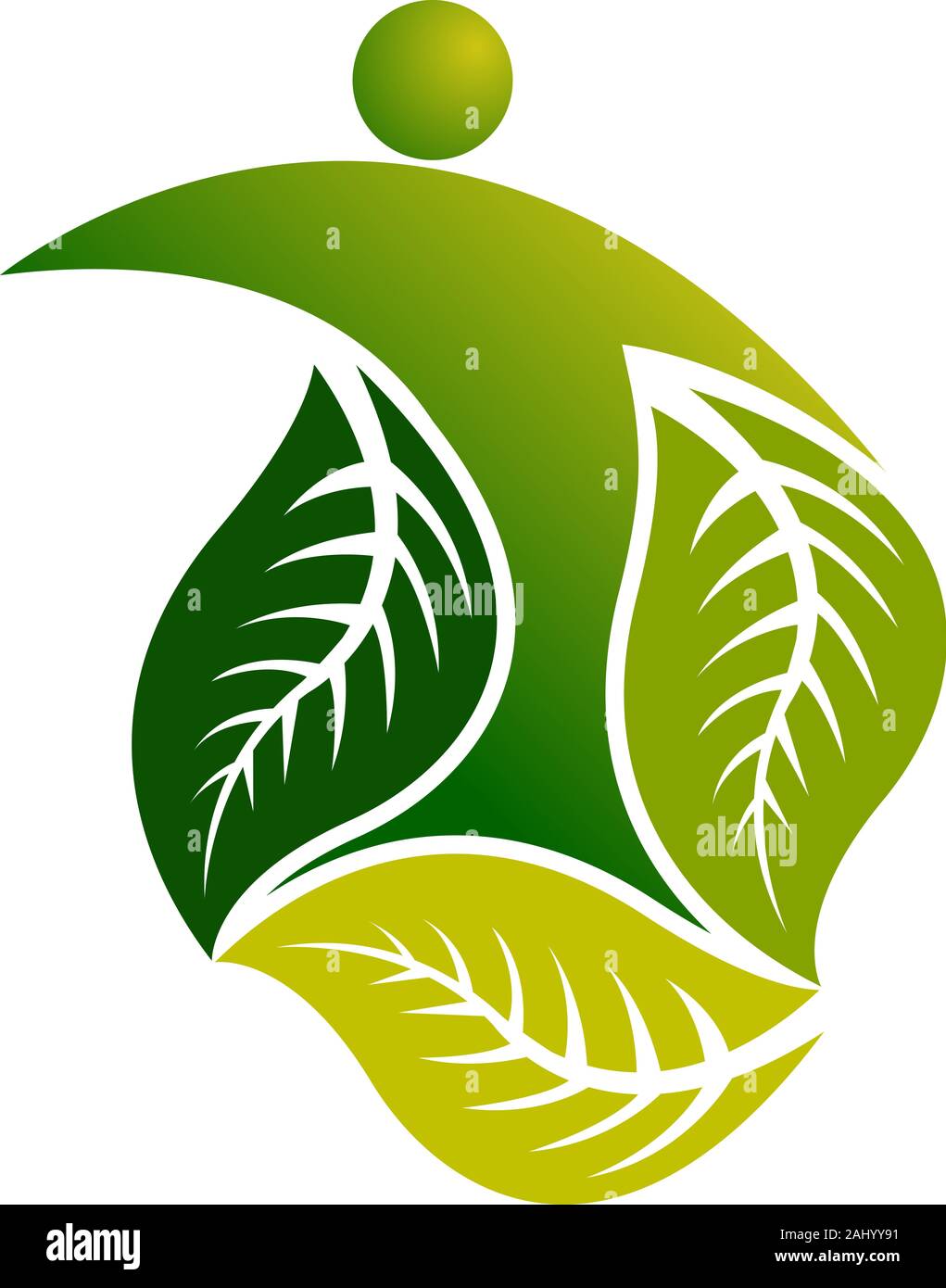 leaf man logo Stock Photo - Alamy