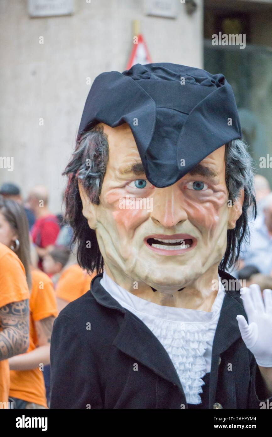 Tarragona, Catalonia, Spain: Giants and big headeds parade during St ...