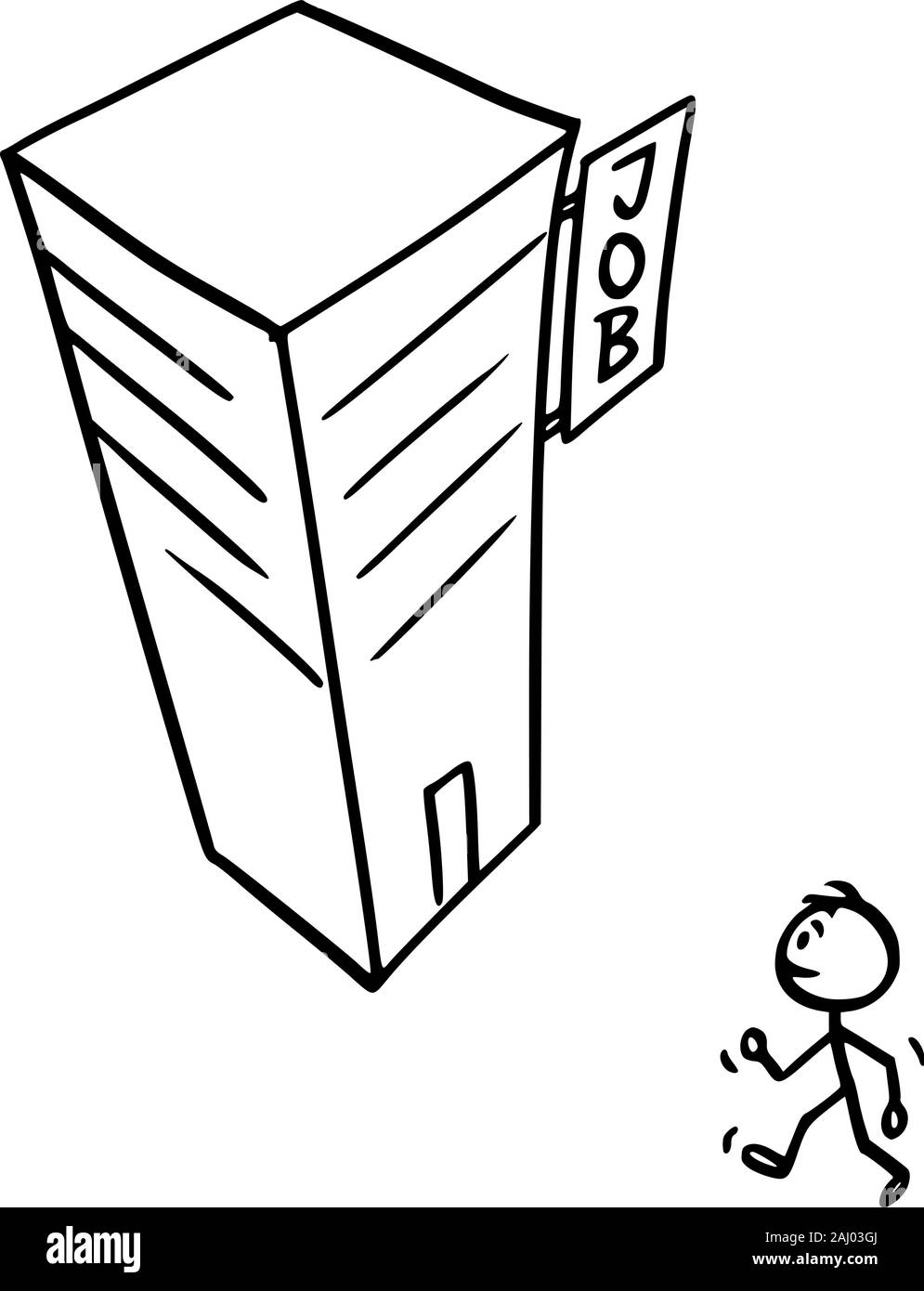 Vector cartoon stick figure drawing conceptual illustration of man or ...