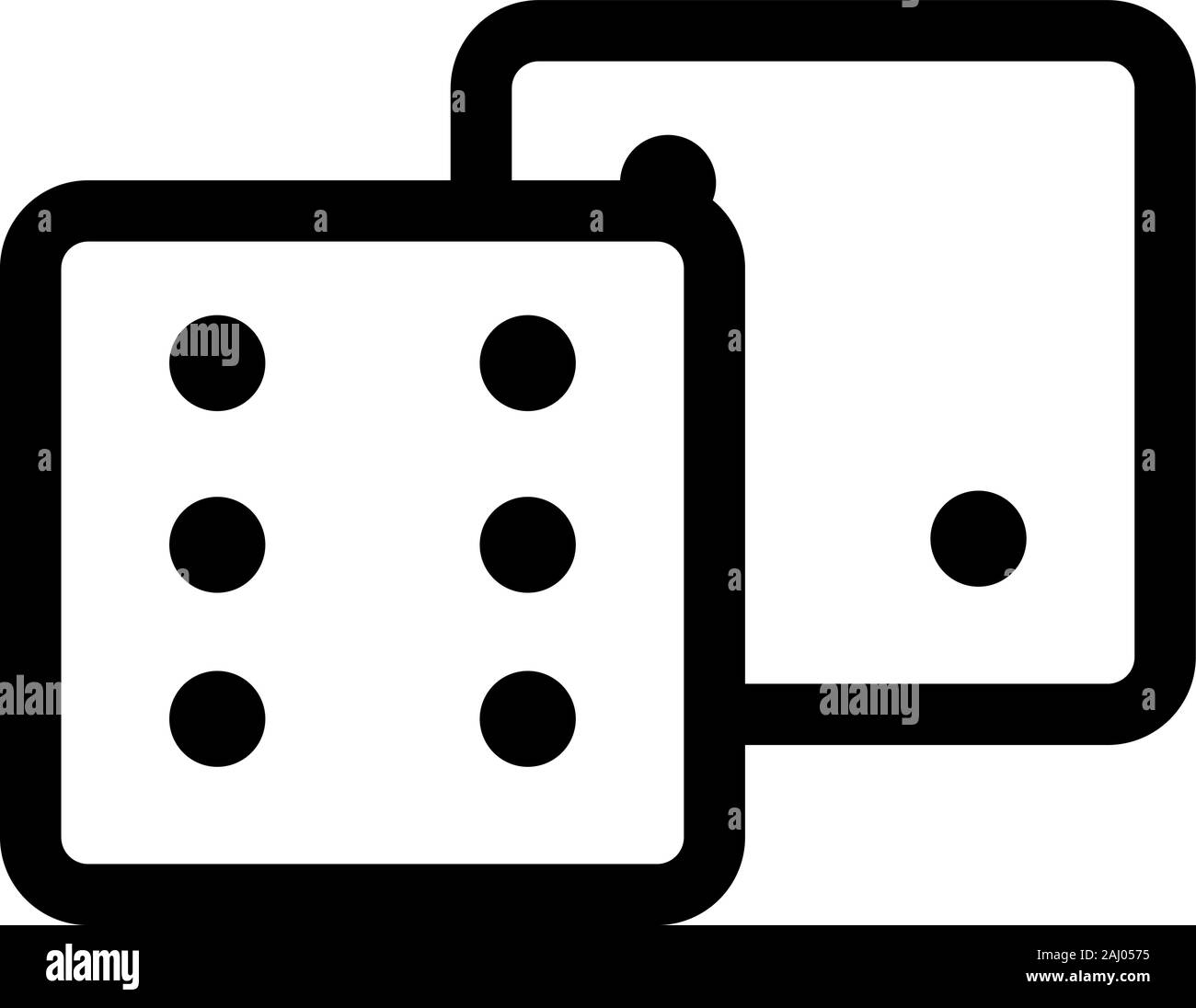 Game dice icon vector. Isolated contour symbol illustration Stock ...