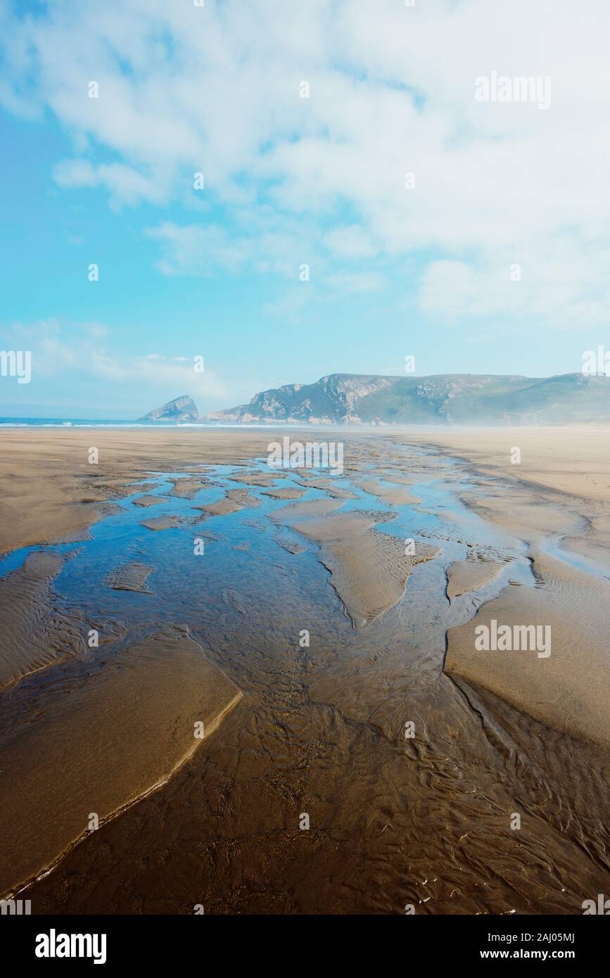 Wide empty sandy beach during ebb Stock Photo - Alamy