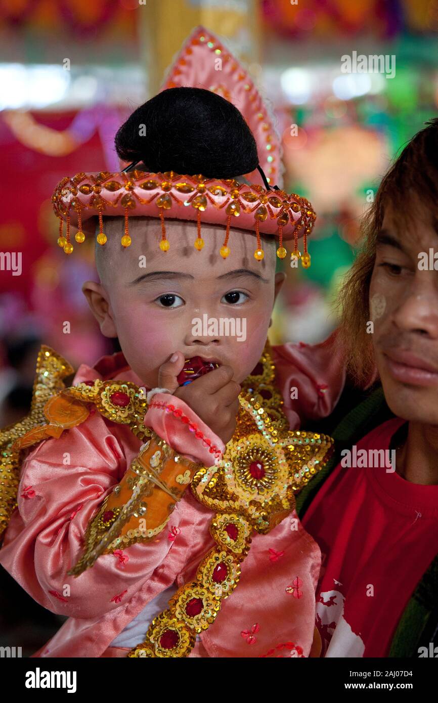 Young boys in Myanmar dressed as young Buddha prince Stock Photo - Alamy