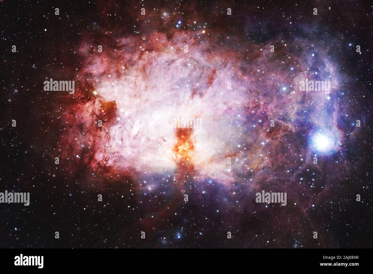 Universe scene with stars and galaxies in deep space showing the beauty ...