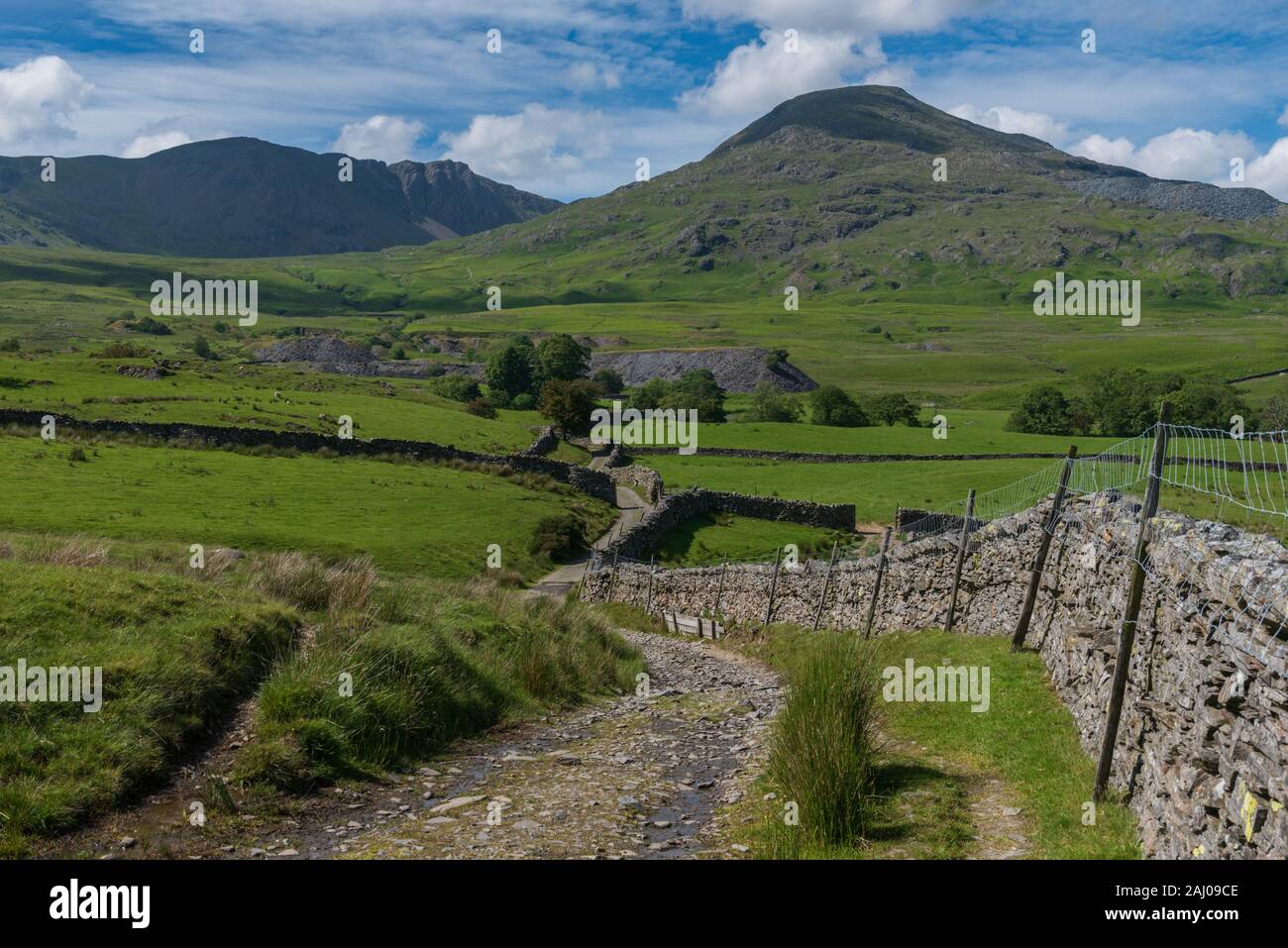 Coniston Old Man from track to Torver Stock Photo - Alamy