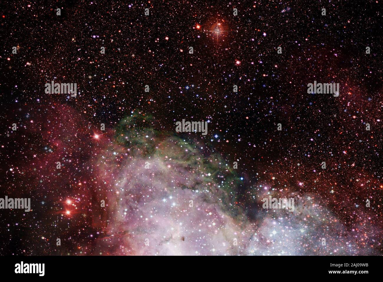 Universe scene with stars and galaxies in deep space showing the beauty ...
