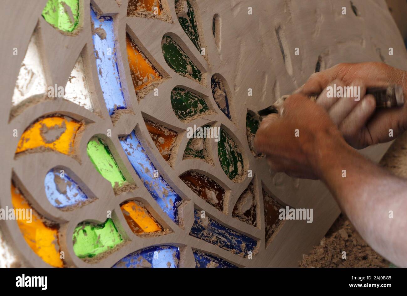 Sanaa yemen stained glass window hi-res stock photography and images ...