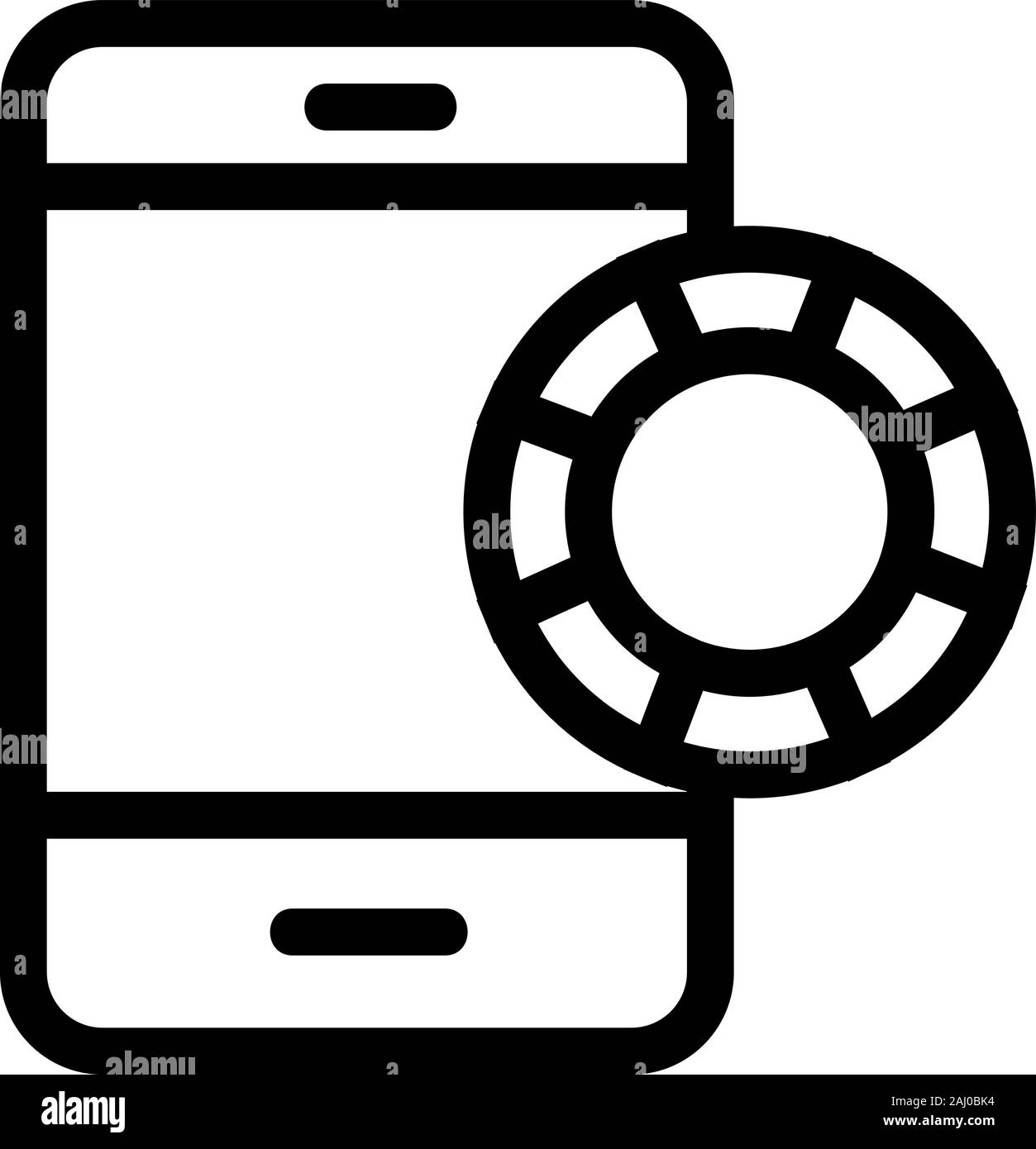 Game on the phone icon vector. Isolated contour symbol illustration ...