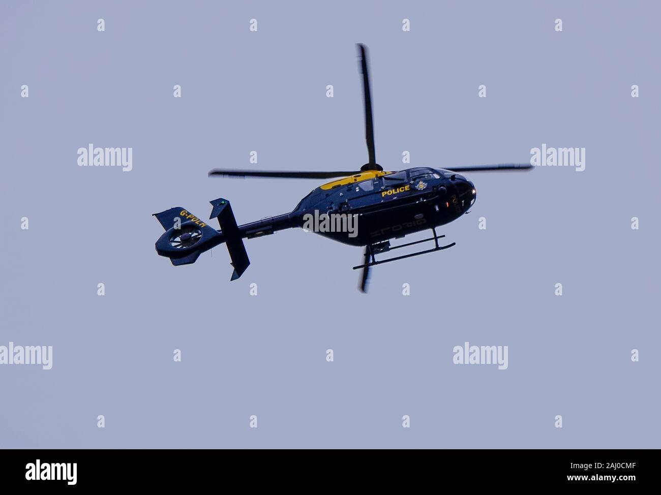 Helicopter police chasing hi-res stock photography and images - Alamy