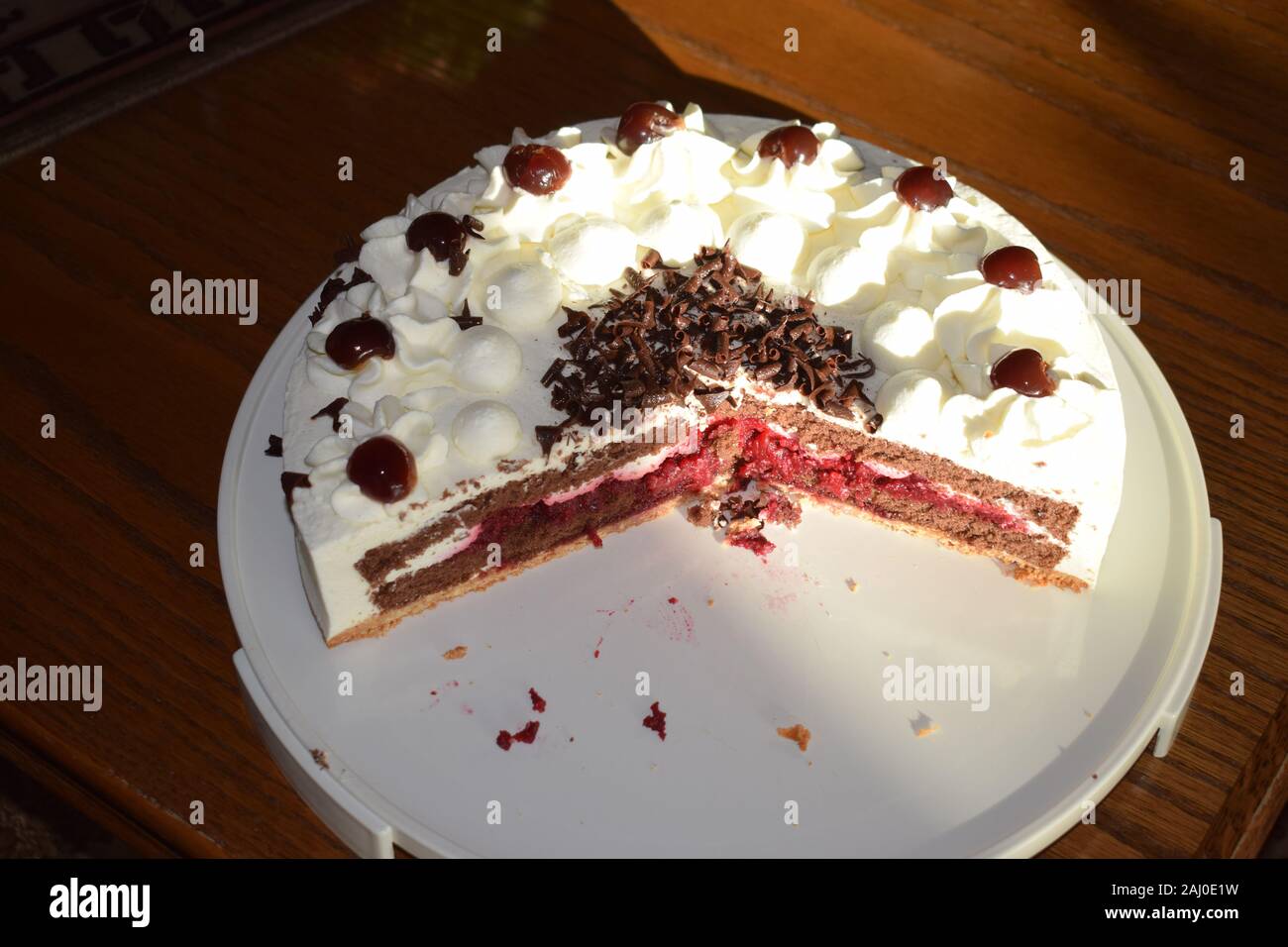 Schwarzwälder Kirsch - cherry cream cake from Germany Stock Photo - Alamy