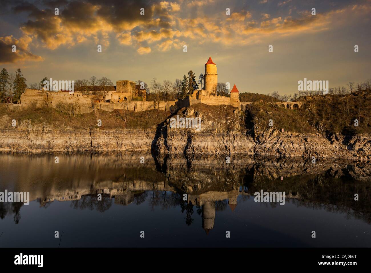 Gothic castle Zvikov from 1230, South Bohemian region, Czech Republic ...