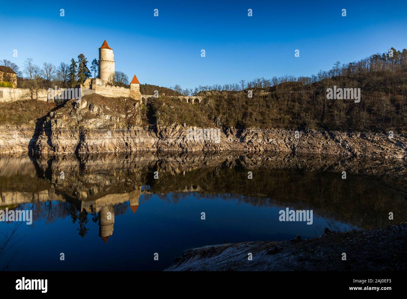 Gothic castle Zvikov from 1230, South Bohemian region, Czech Republic ...