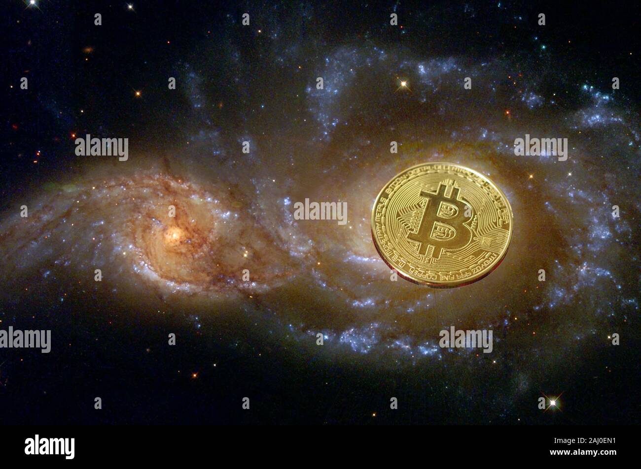 Bitcoin coin as an element of the universe. Elements of this image ...