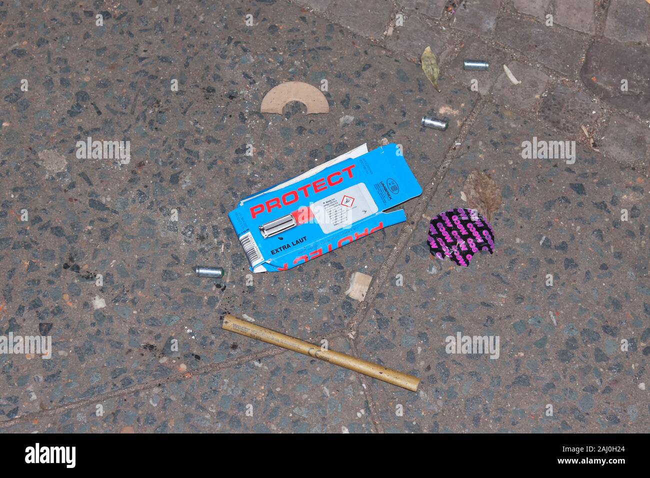 One day after New Year's Eve fireworks Stock Photo - Alamy