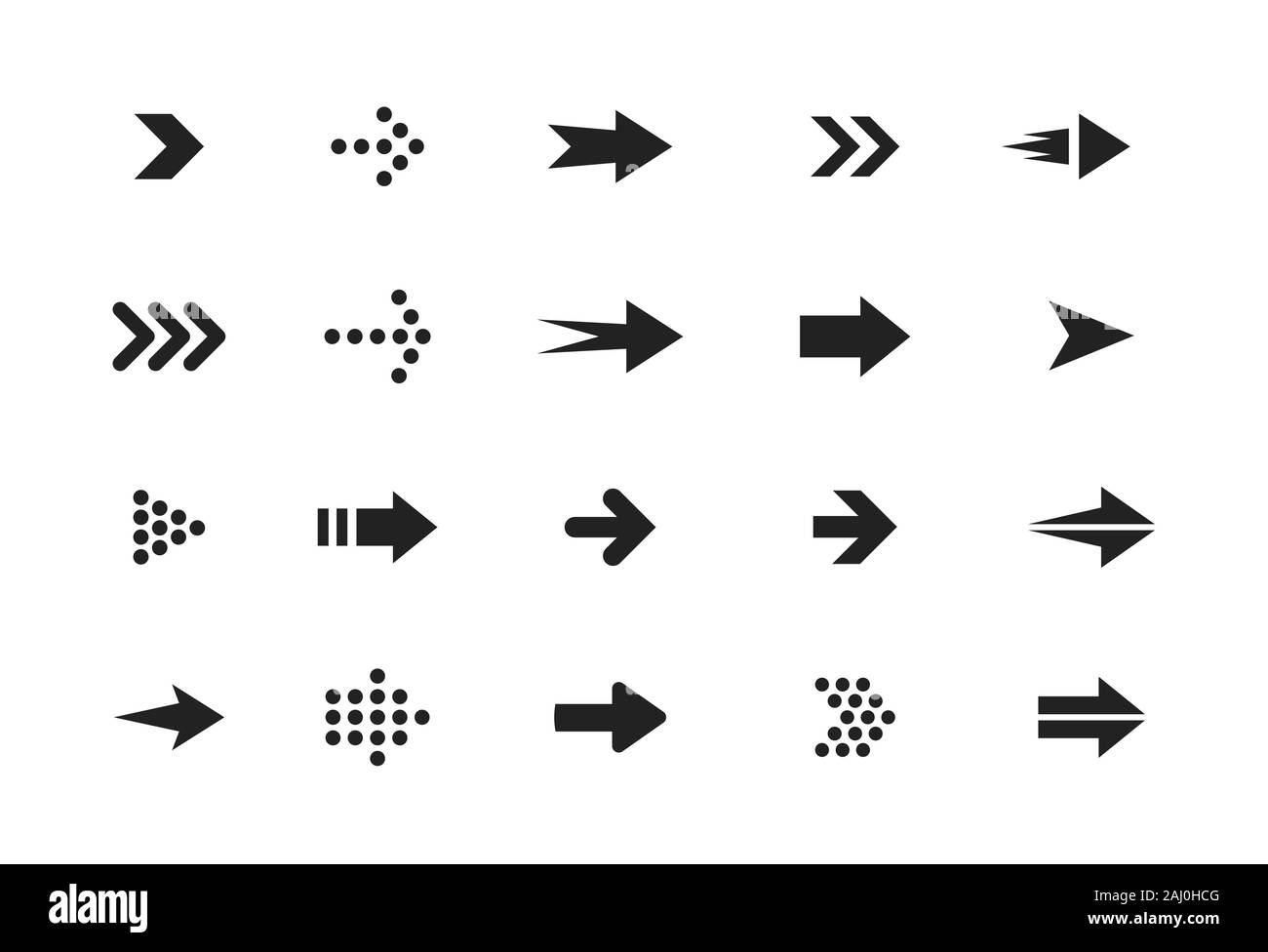 Arrows black and white vector icons set. Pointers in circle and ...