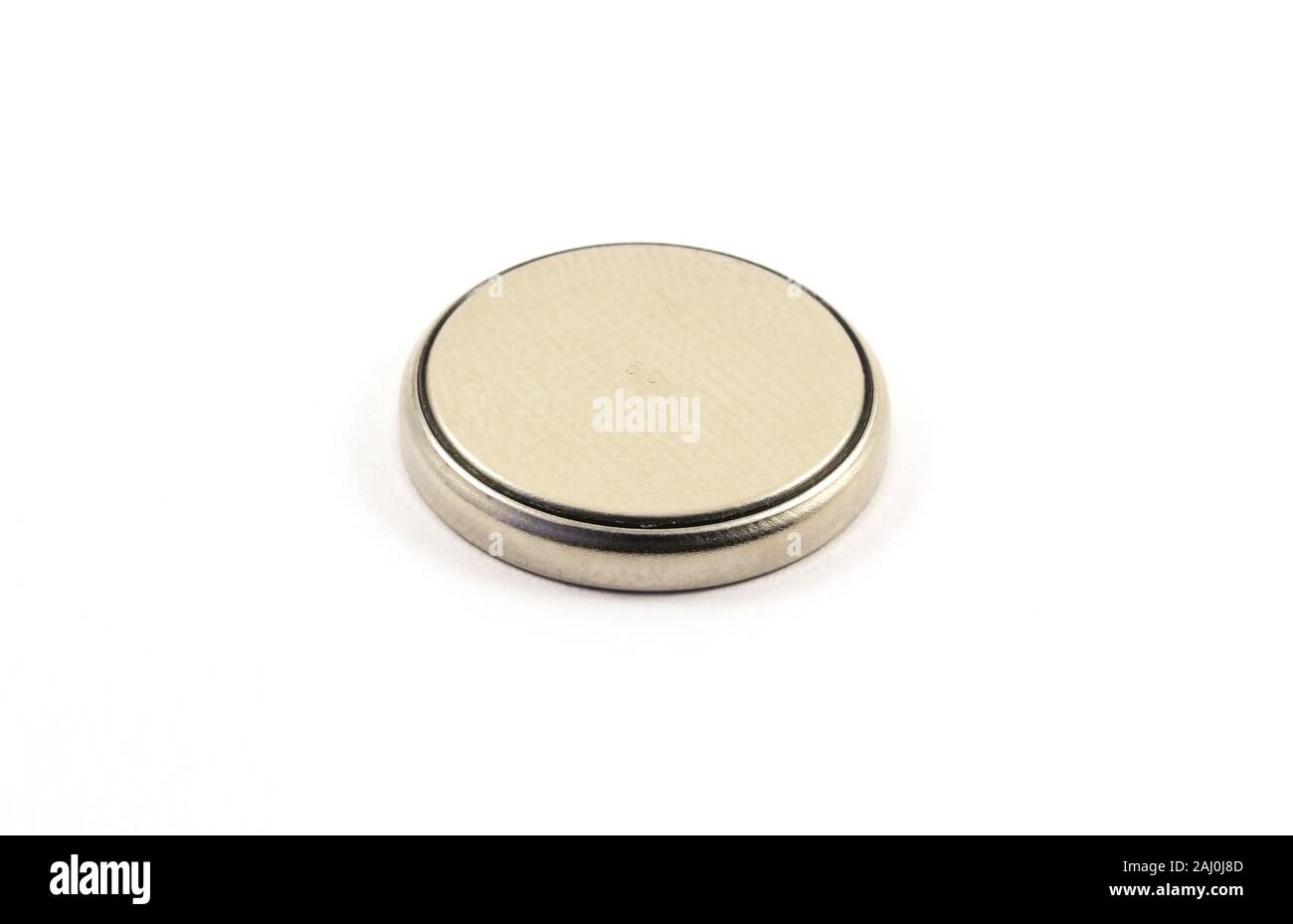 Lithium battery close-up isolated on white background Stock Photo - Alamy