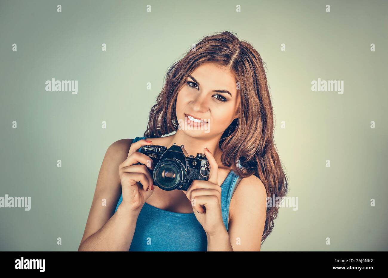 Photographer Closeup Portrait Headshot Young Woman Lady Girl Smiling