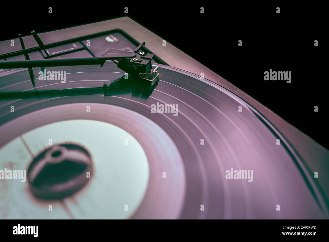 Old gramophone with Vynil disc playing music Stock Photo - Alamy