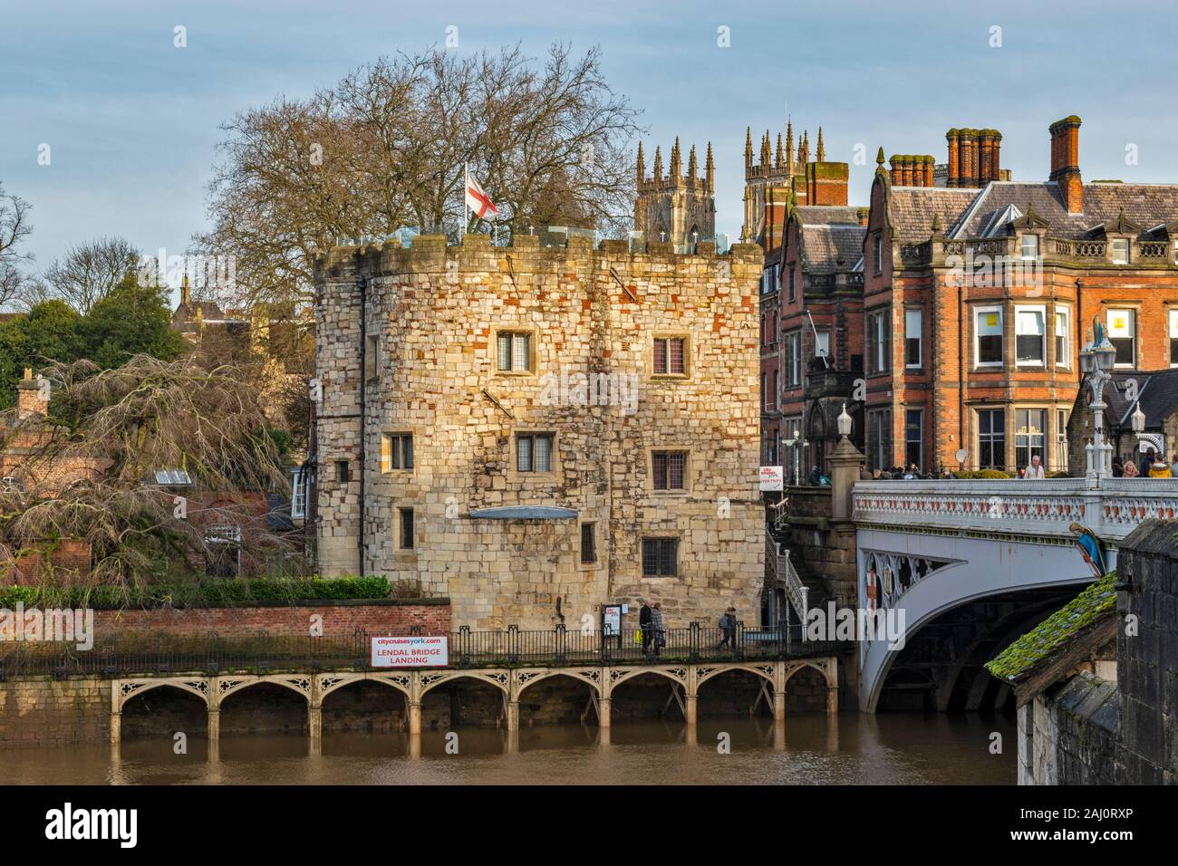 YORK ENGLAND THE LENDAL TOWER AND THE LENDAL BRIDGE OVER THE RIVER OUSE ...