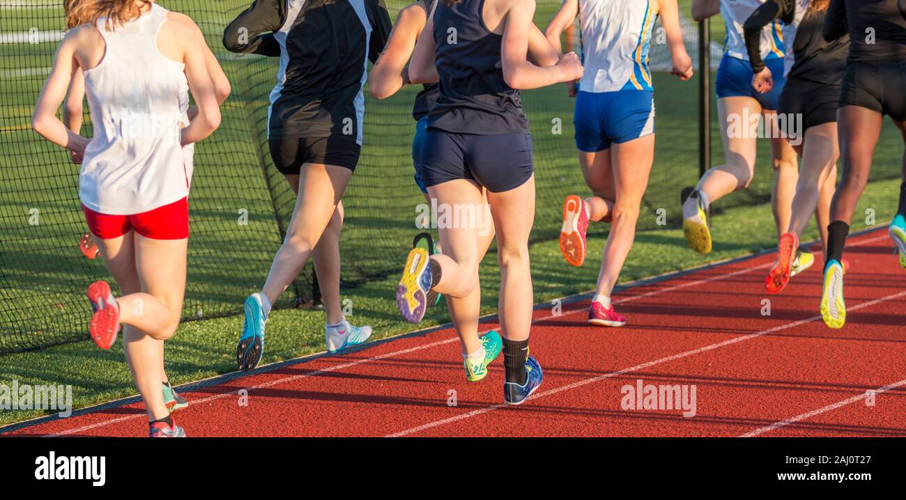Group Running Away From Camera