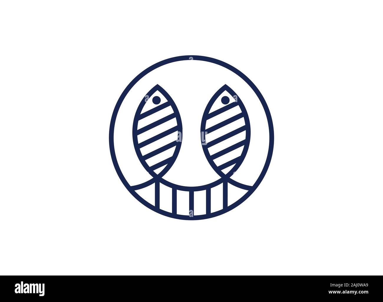 Fish symbol. Fresh seafood logo template design Stock Vector Image ...