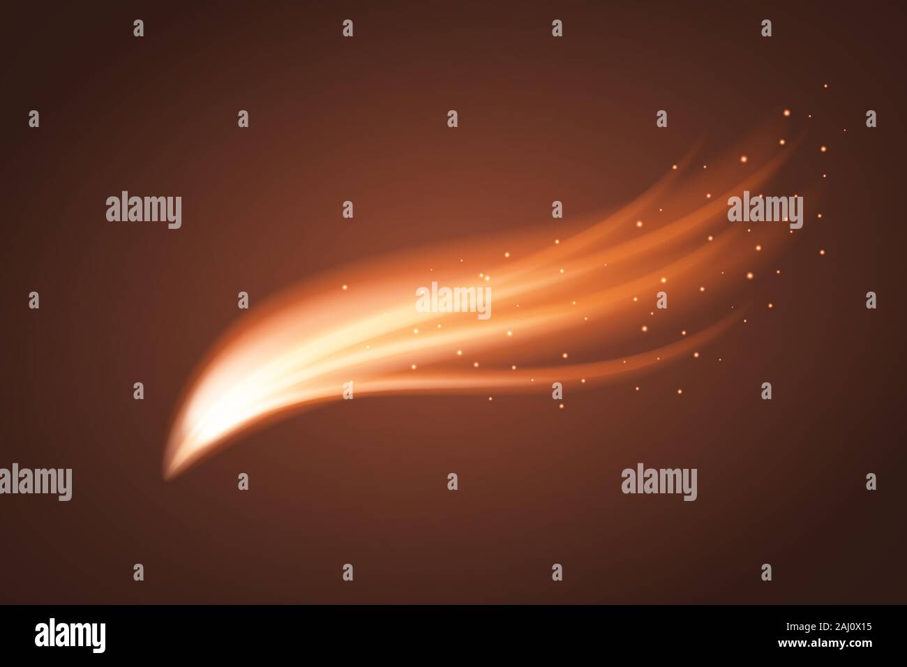 Glowing and shiny red flow. Vector illustration. Flying abstract light ...