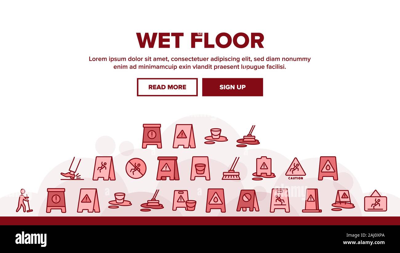 Caution wet floor signs Stock Vector Images - Alamy
