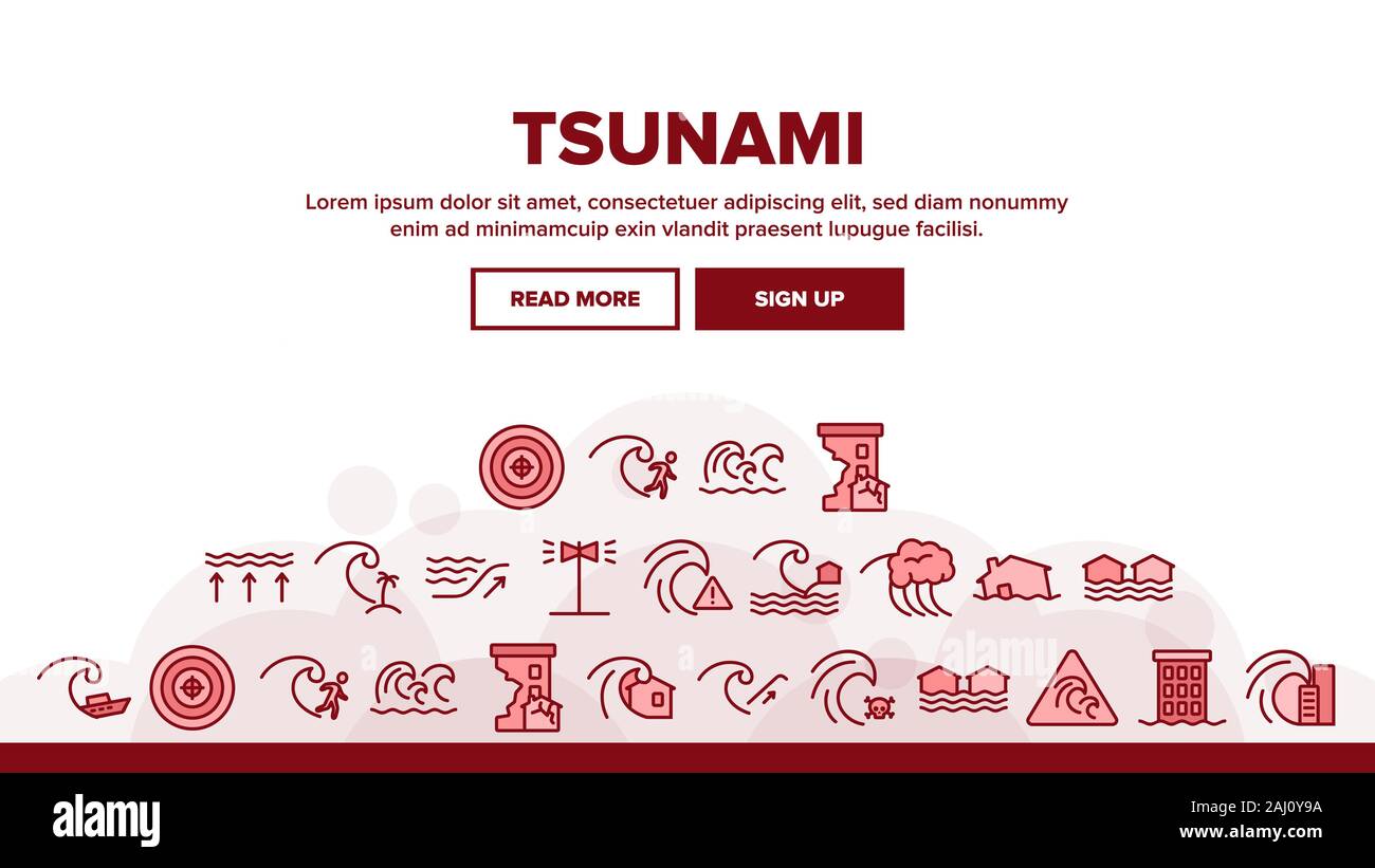 Tsunami disaster infographic hi-res stock photography and images - Alamy