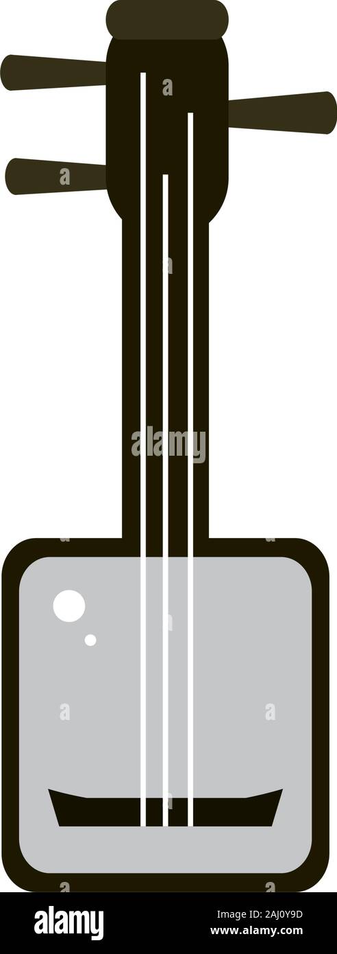 japanese traditional string instrument shamisen icon vector ...