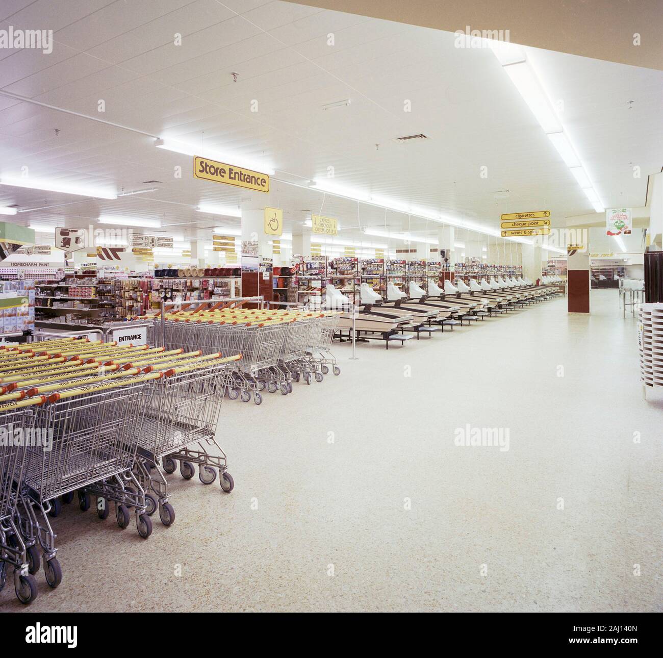 Newly completed Morrrisons store, in 1981 at Harrogate, north Yorkshire ...