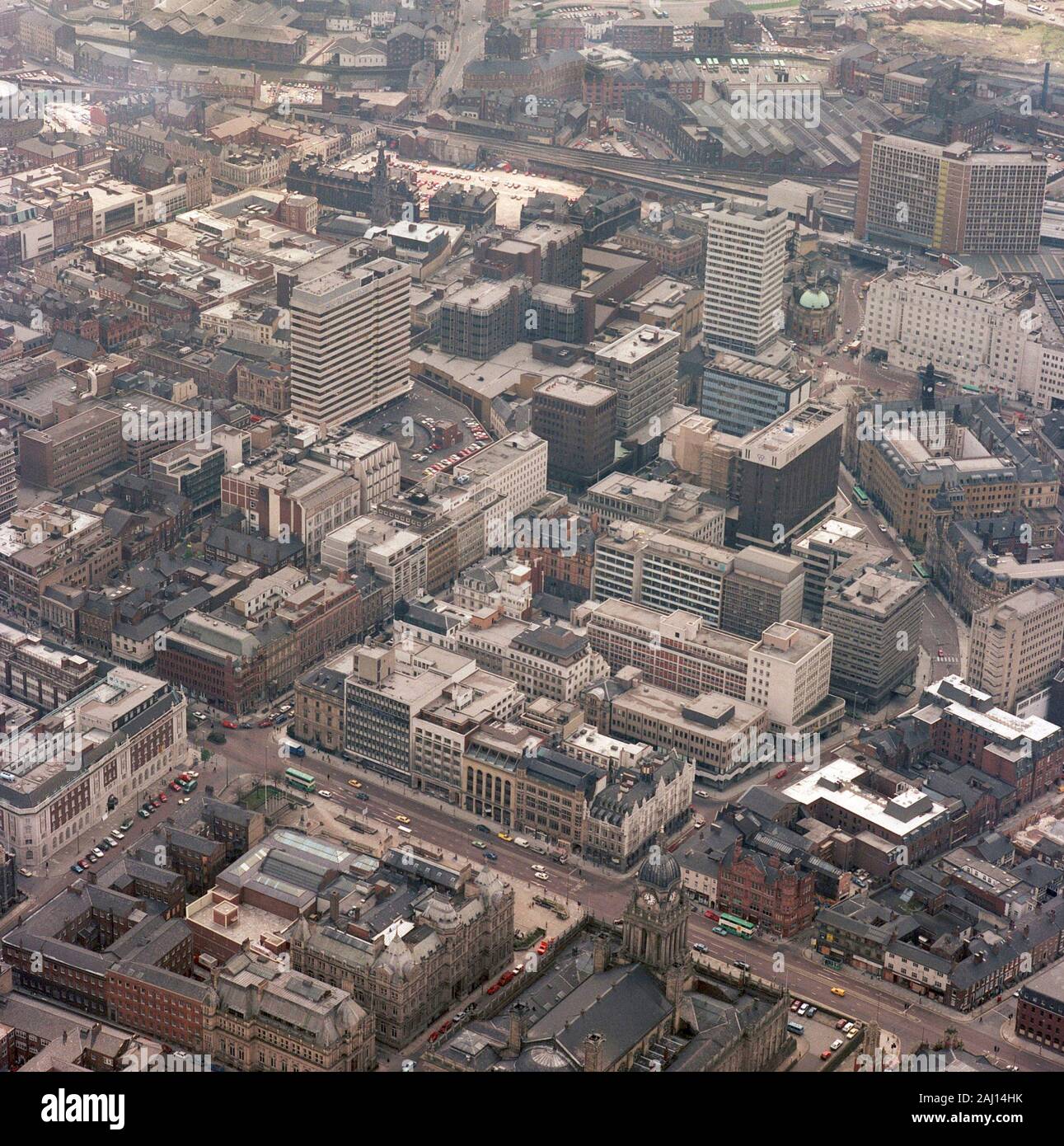 Leeds riverside and city centre, prior to re-development, shot from the ...