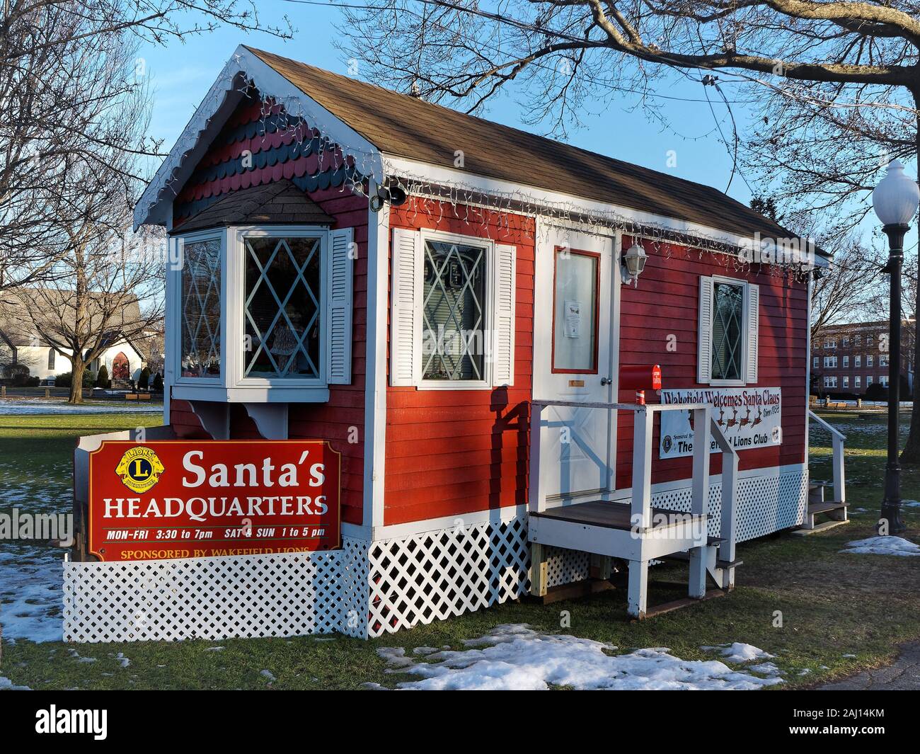 Wakefield, Massachusetts/USA - December 12, 2019: Santa's mobile ...