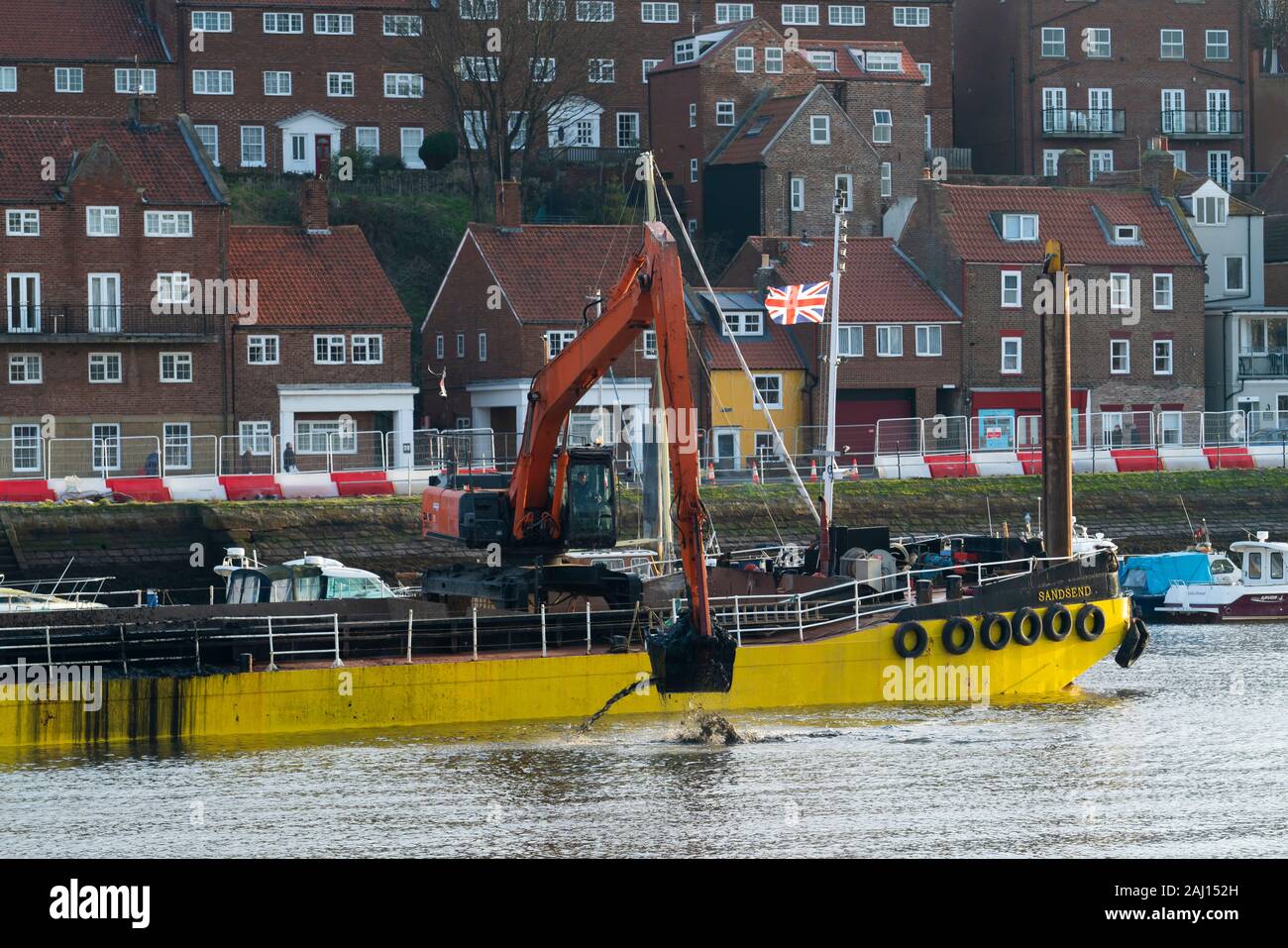 Scarborough's dredging boat "Sandsend" working on the River Esk in ...