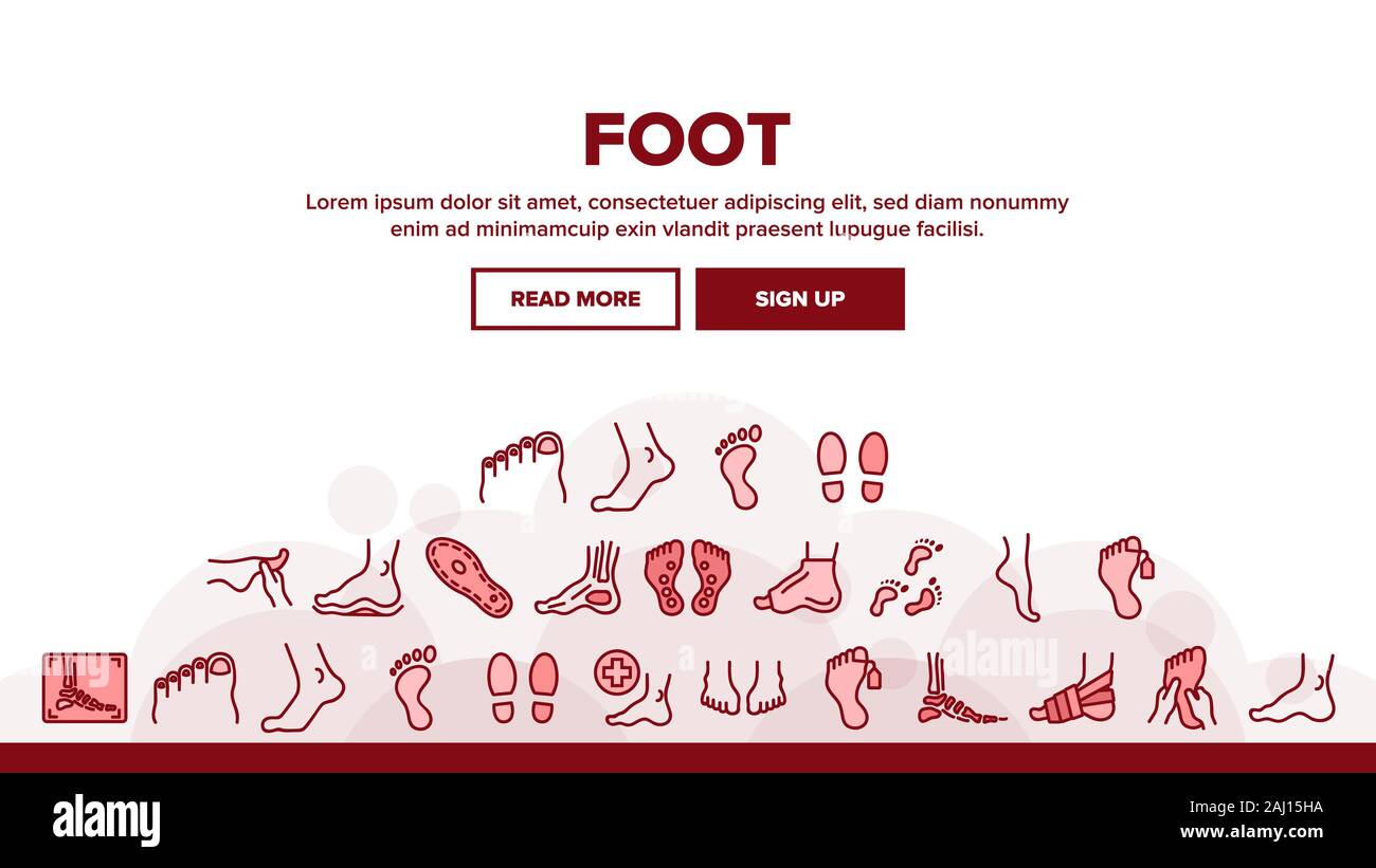 Foot Human Body Part Landing Header Vector Stock Vector Image & Art - Alamy