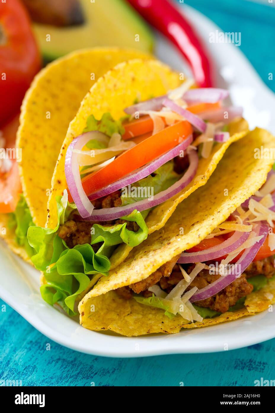 plate of tacos Stock Photo - Alamy