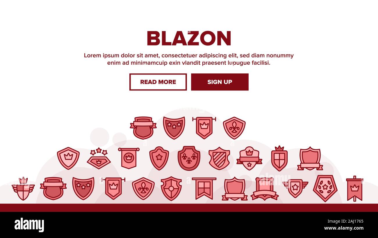 Blazon Shield Shapes Landing Header Vector Stock Vector Image & Art - Alamy