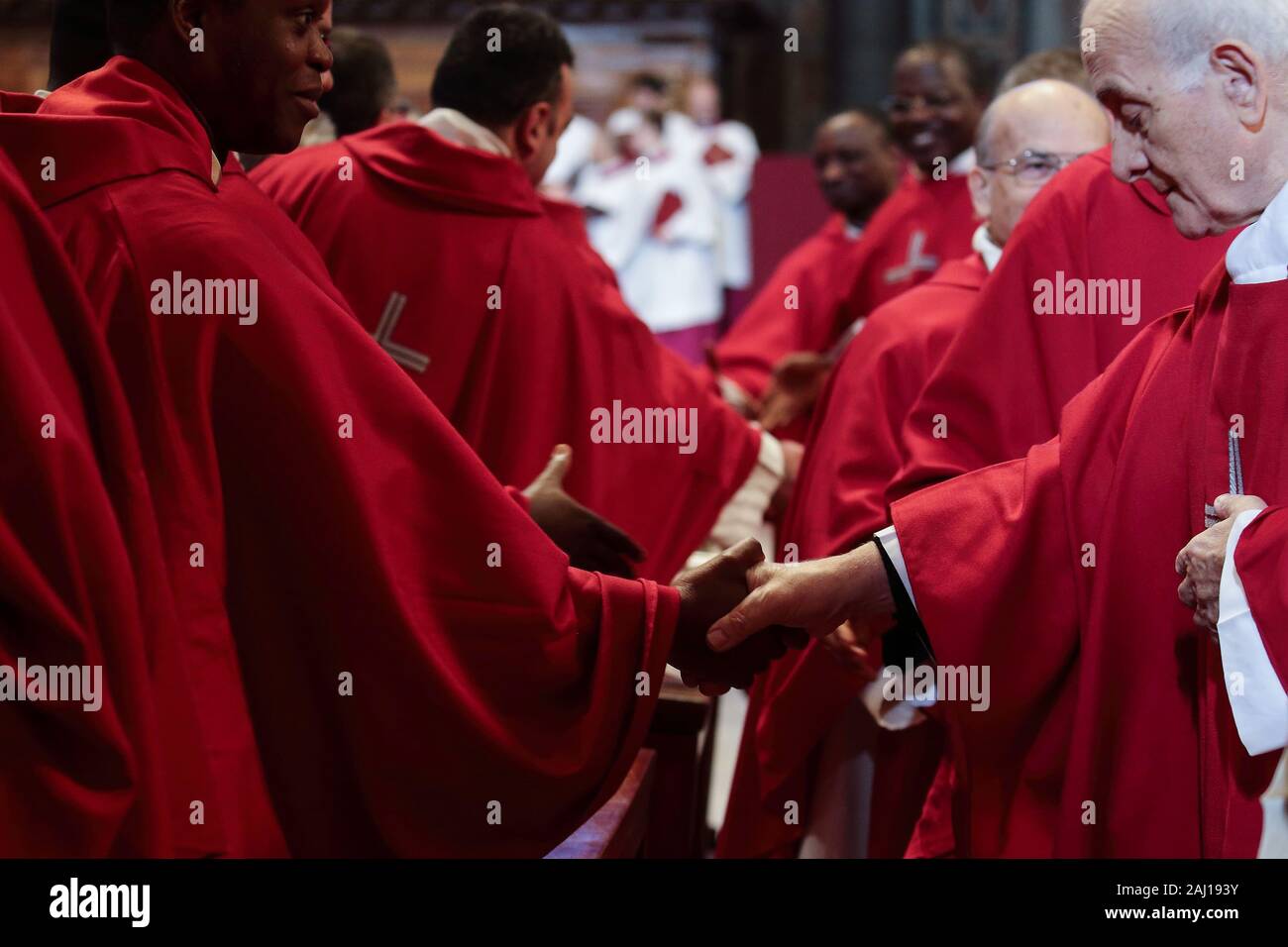 January 2, 2020 - Vatican City (Holy See) - Priests during the funeral ...