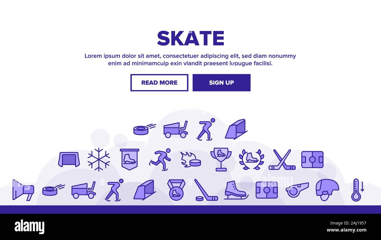 Skate Sport Equipment Landing Header Vector Stock Vector Image & Art ...