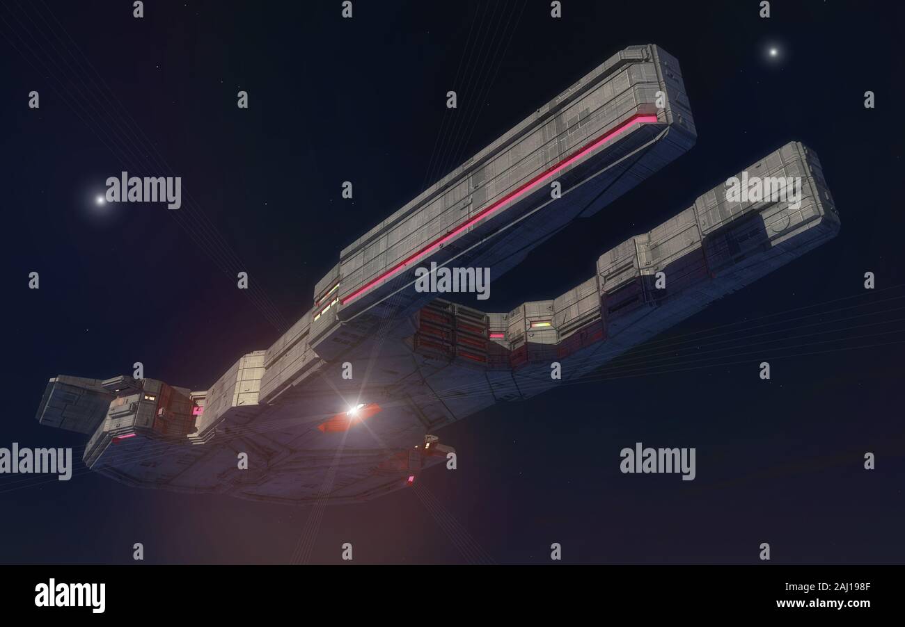 3d render.Futuristic spaceship concept illustration Stock Photo - Alamy