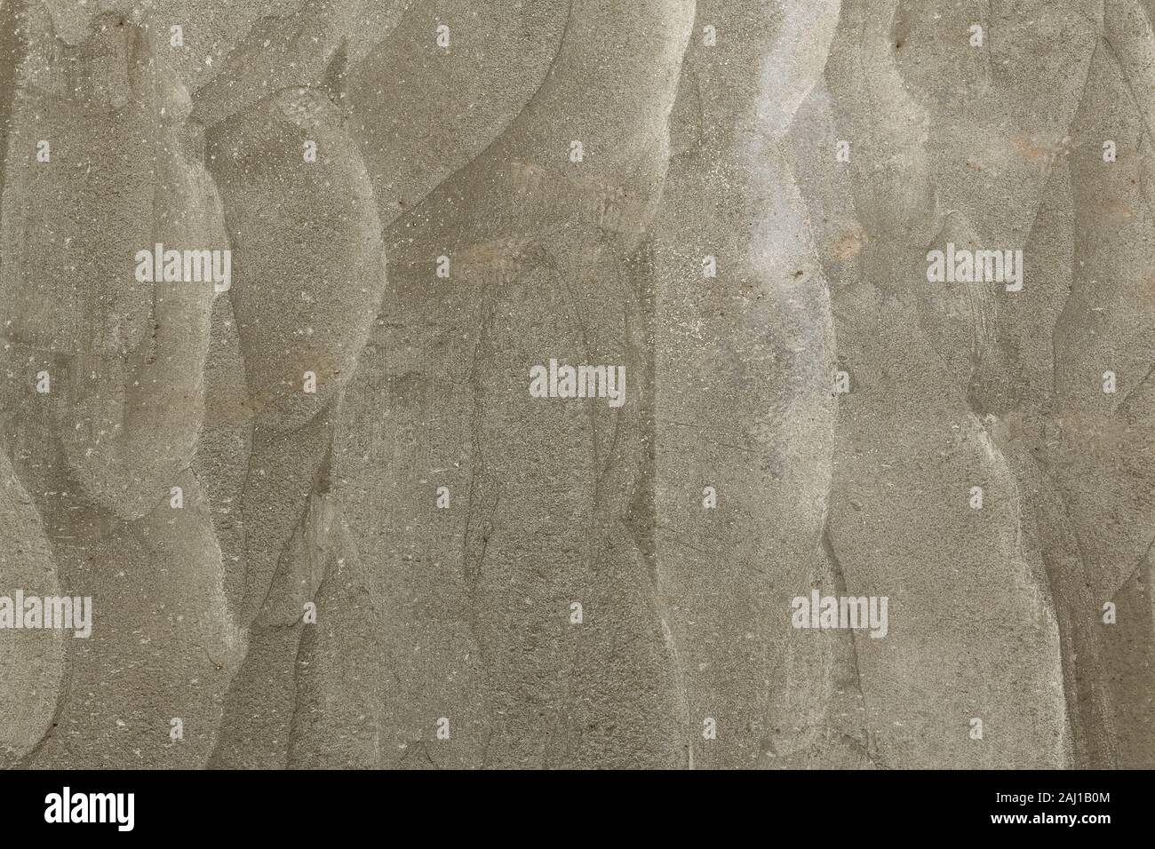 Overhead view of a trowelled concrete floor slab on a UK building site ...