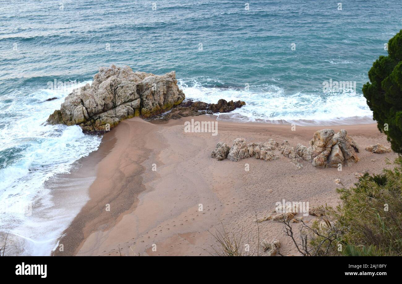 Roca Grosa, Calella Beach Barcelona Spain Stock Photo - Alamy