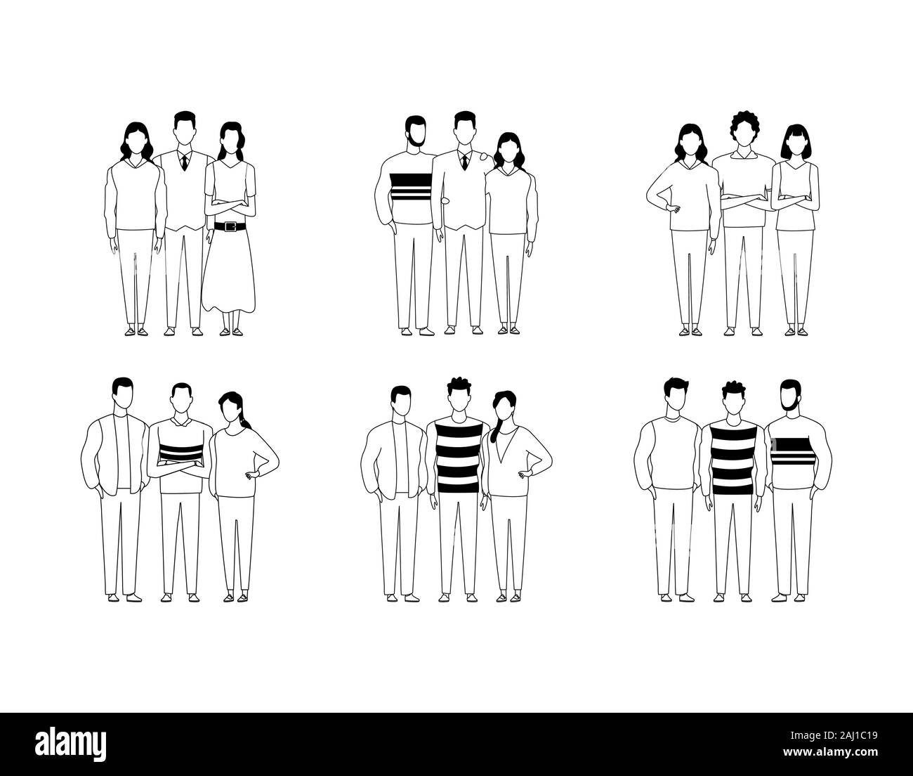 icon set of group of people standing Stock Vector Image & Art - Alamy