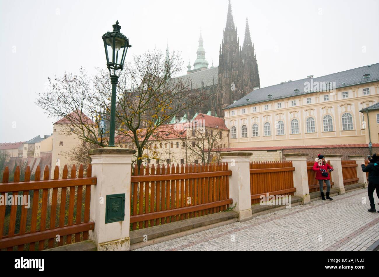 Powder Bridge Prague Castle Hradcany Castle Looking towrds St Vitus ...