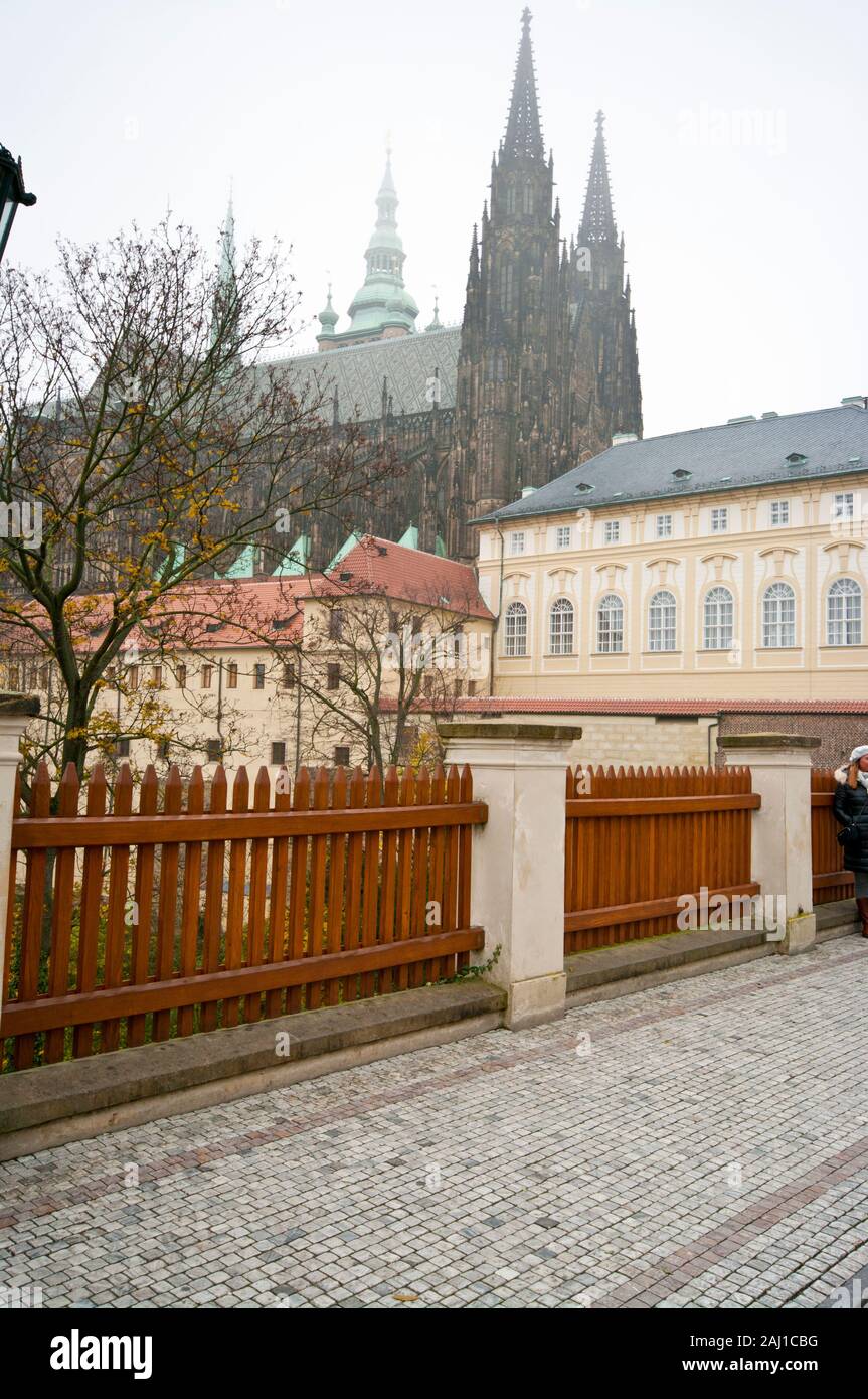 Powder Bridge Prague Castle Hradcany Castle Looking towrds St Vitus ...