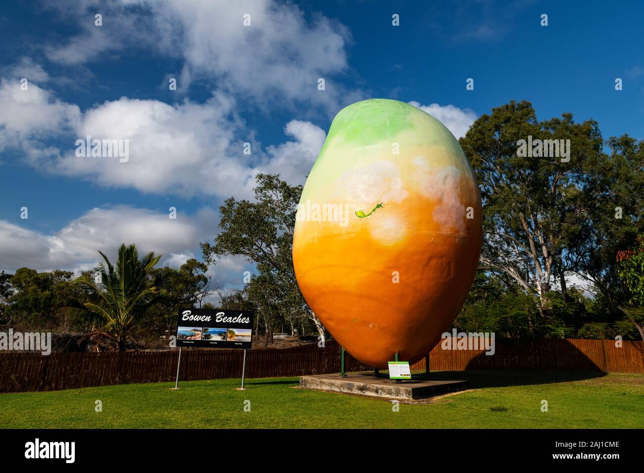 The Big Mango is an emblem of the town Bowen Stock Photo - Alamy